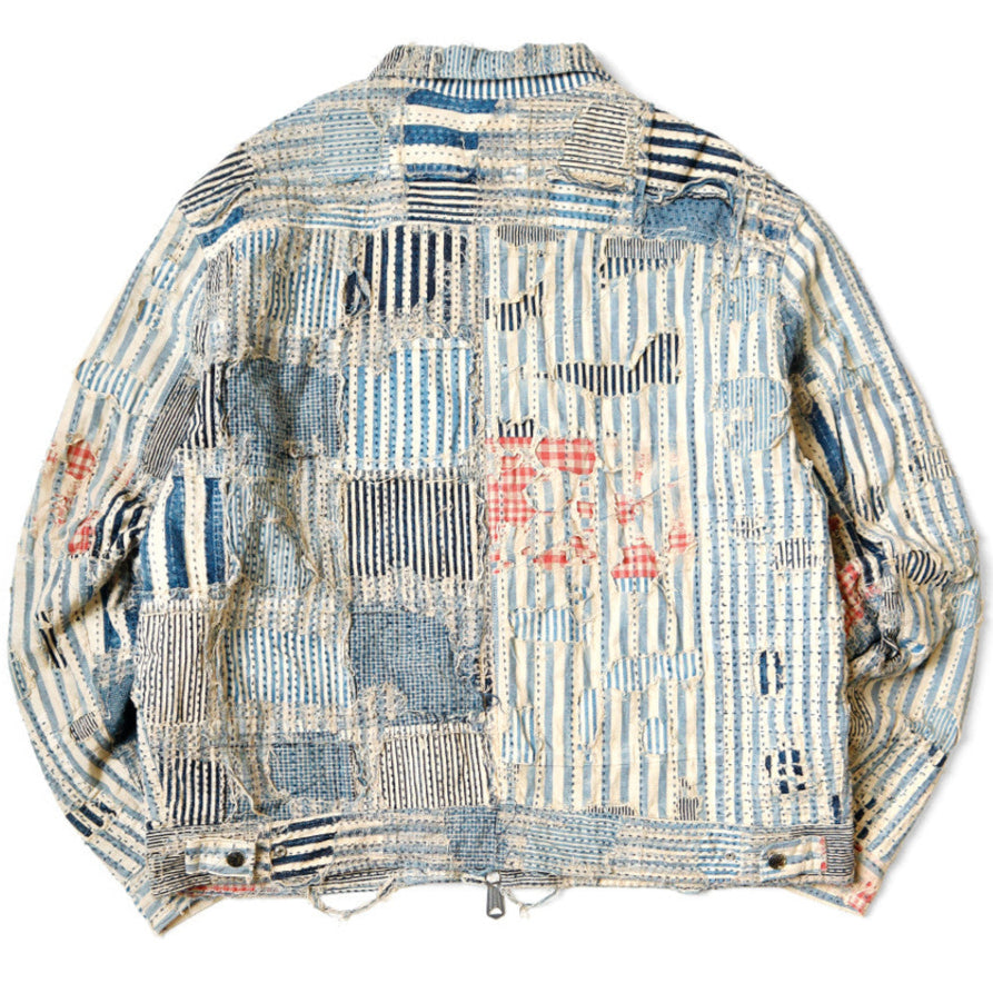 Kapital Liberty Stripe Boro Drizzler Zip Jacket | COJP Gallery